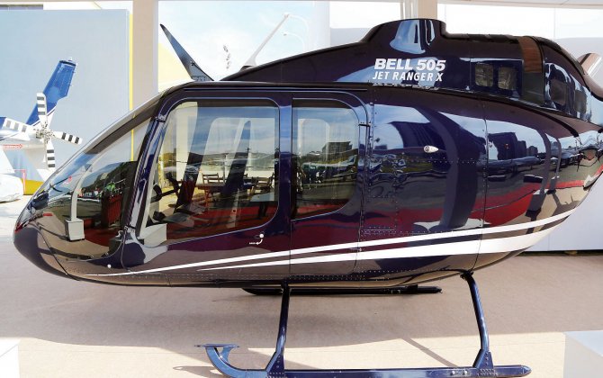 Bell 505 Jet Ranger X moves forward with velocity. Bell Helicopter Textron