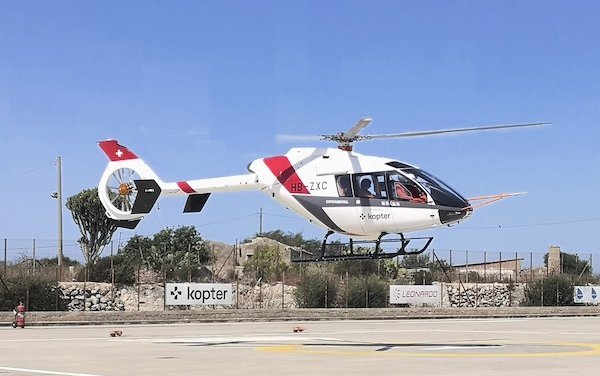 Kopter SH09 helicopter test flights go ahead in Sicily. The flight test